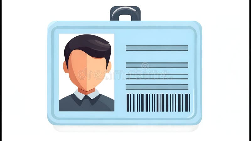 Id Badge with Photo and Barcode for Identification Purposes Stock ...