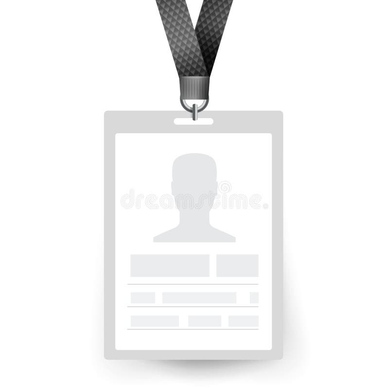 Employee Card Vector Blank. Identification Card Template. White Blank ...