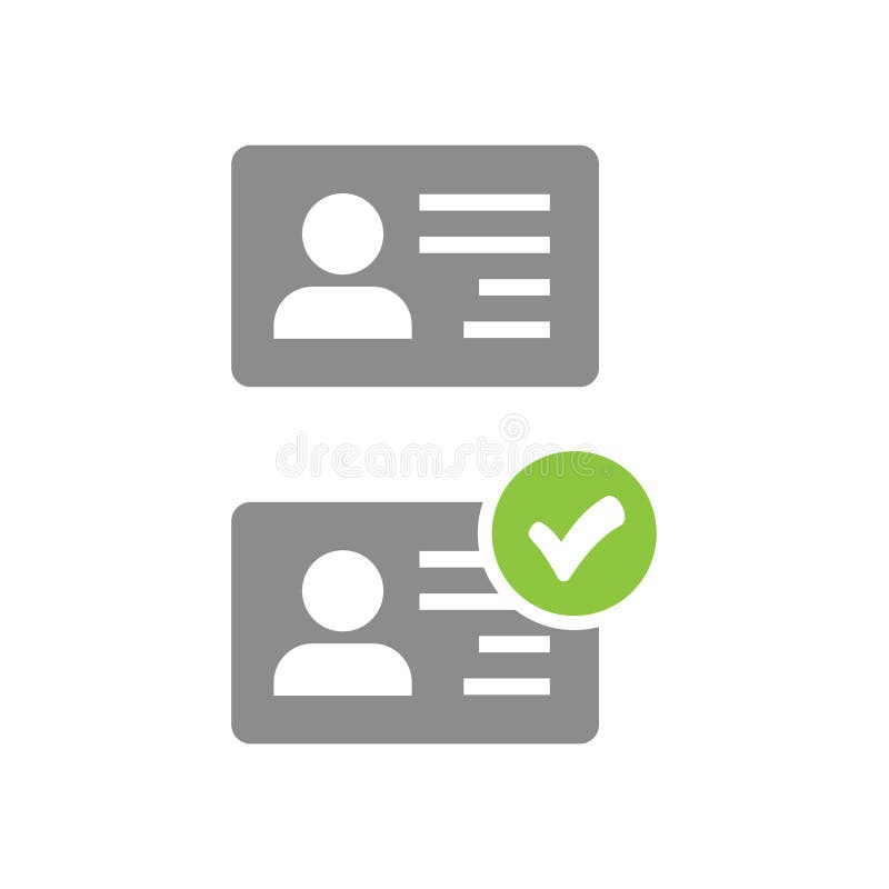 Id Card Accepted or Approved with Checkmark Icon Stock Illustration ...