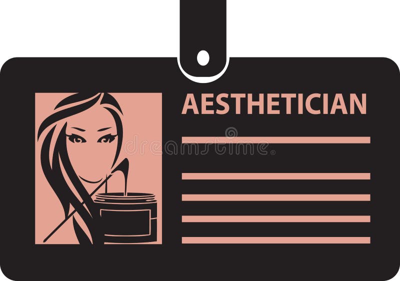 ID card aesthetician stock vector. Illustration of cosmetologist ...