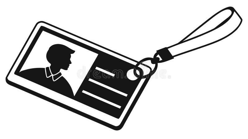 ID Card Badge with Lanyard for Corporate Identification. Vector Design ...