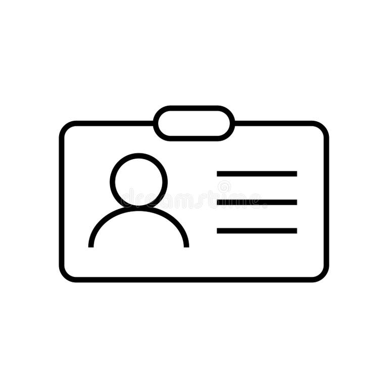 ID Card Badge Line Icon. Pass Icon, Passport Document Line Icon Stock ...