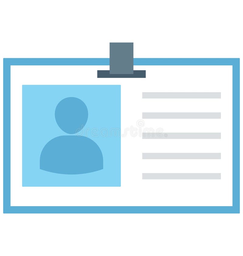 ID Card Color Isolated Vector Icon that Can Be Easily Modified or Edit ...