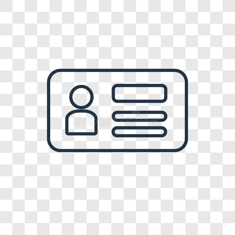Id Card Concept Vector Linear Icon Isolated on Transparent Background ...