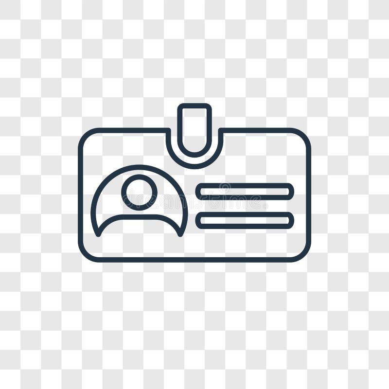 Id Card Concept Vector Linear Icon Isolated on Transparent Background ...