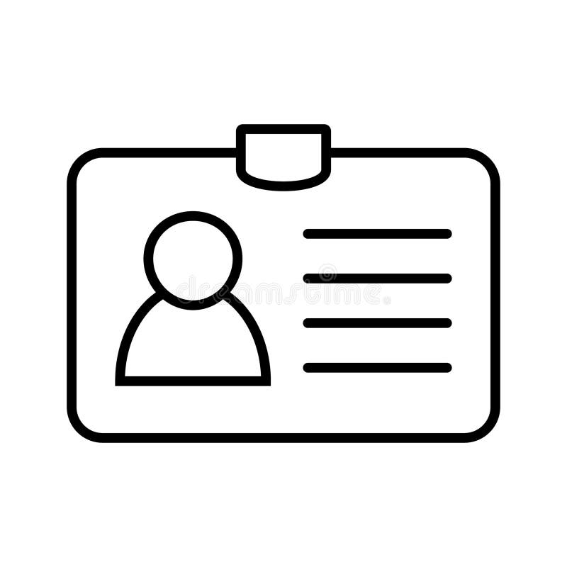 ID Card Icon Collection. Employee Clerk Card, Driver License ...