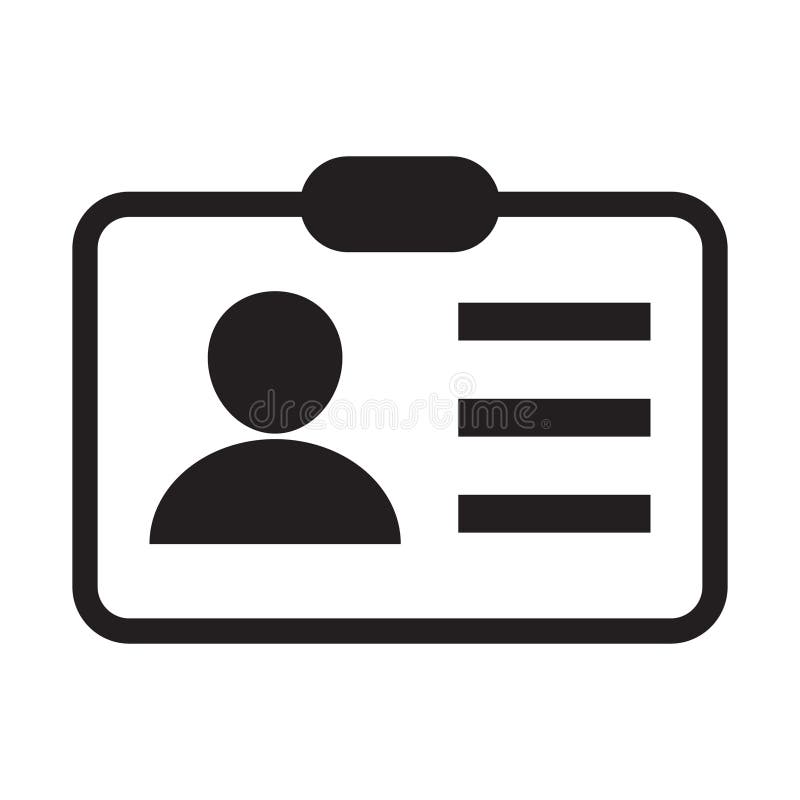 ID Card Icon Collection. Employee Clerk Card, Driver License ...