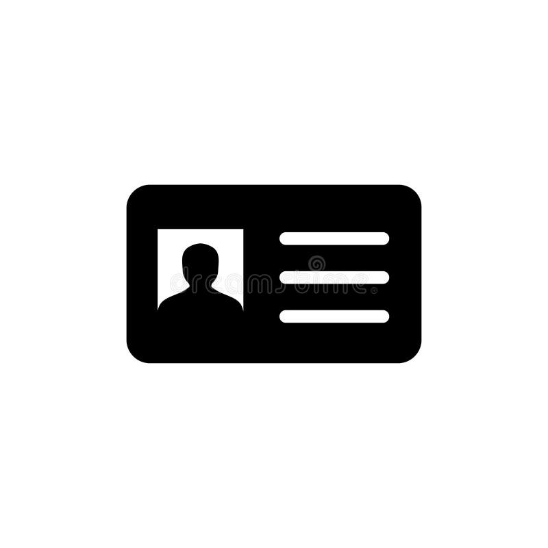 ID Card Icon in Flat Style Vector for App, UI, Websites. Black Icon ...