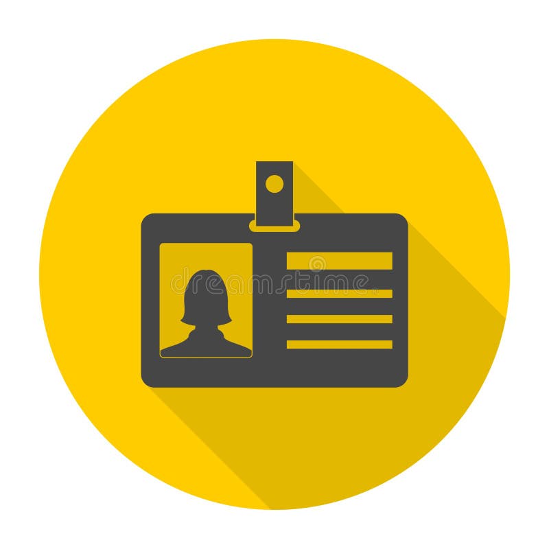 ID Card Icon with Long Shadow Stock Vector - Illustration of mail ...