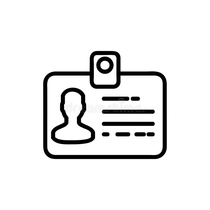 ID Card Icon, Outline Style, Isolated on White Background. Stock Vector ...