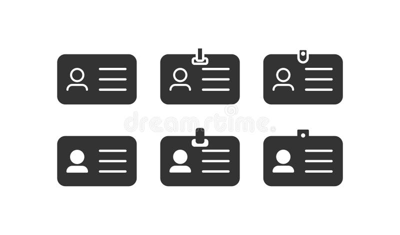Id Card Icon Set. Identification Card Vector Stock Illustration ...