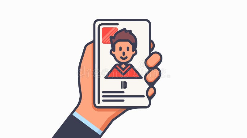 Professional ID Card Icon for Identity Recognition and Verification ...