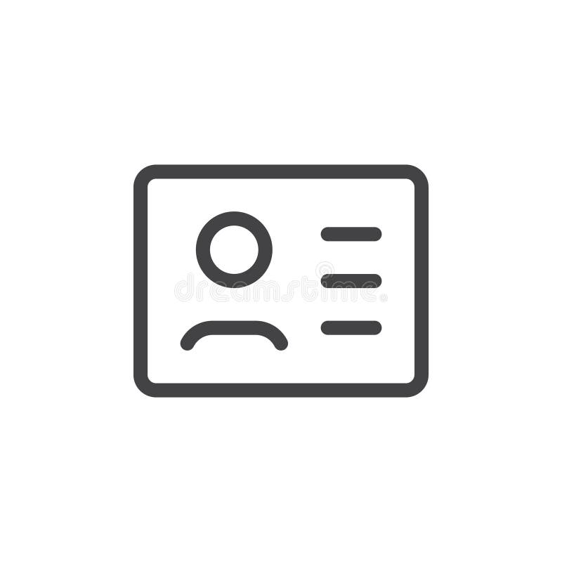 Id Card Icon Thin Outline Art Symbol Stock Vector - Illustration of ...