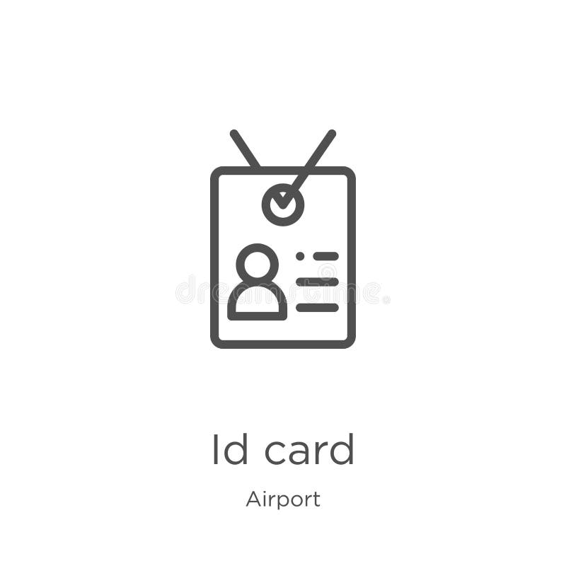 Id Card Icon Vector from Airport Collection. Thin Line Id Card Outline ...