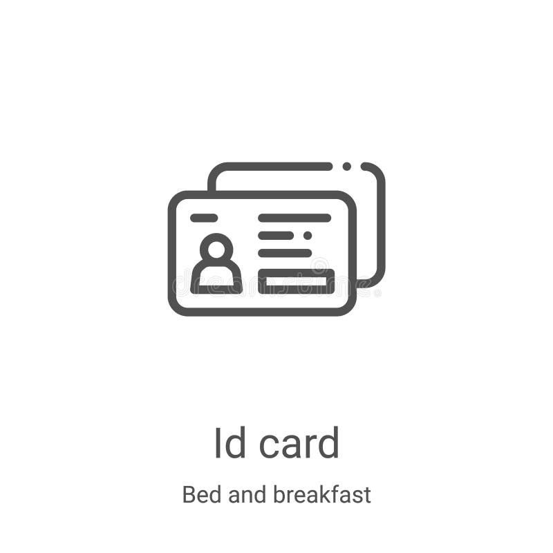 Id Card Icon Vector from Bed and Breakfast Collection. Thin Line Id ...