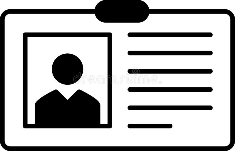 ID Card Icon Vector Illustration. Stock Illustration - Illustration of ...