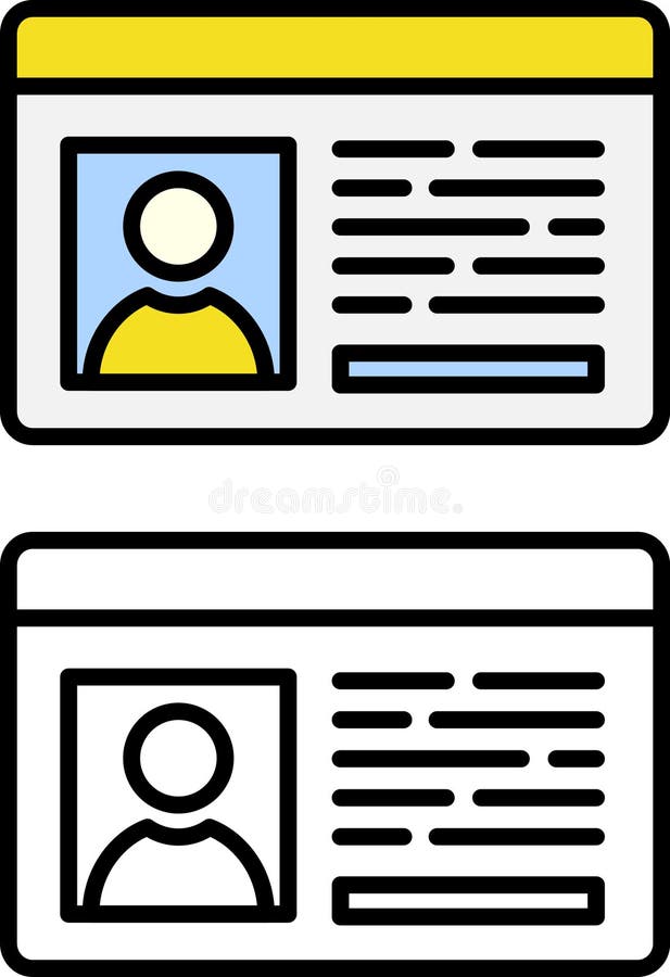 ID Card Icon Vector Illustration. Stock Vector - Illustration of text ...