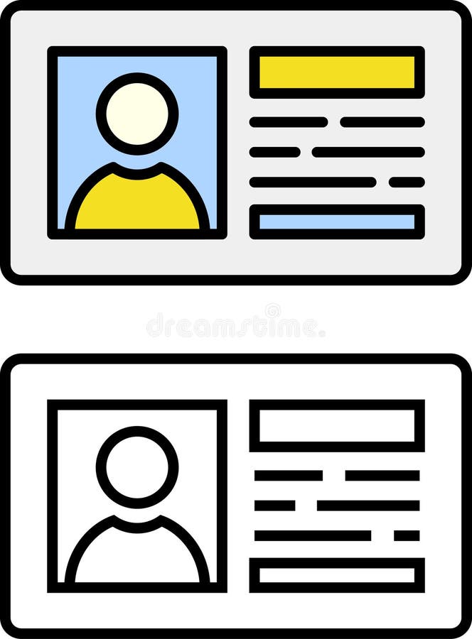 ID Card Icon Vector Illustration. Stock Vector - Illustration of card ...