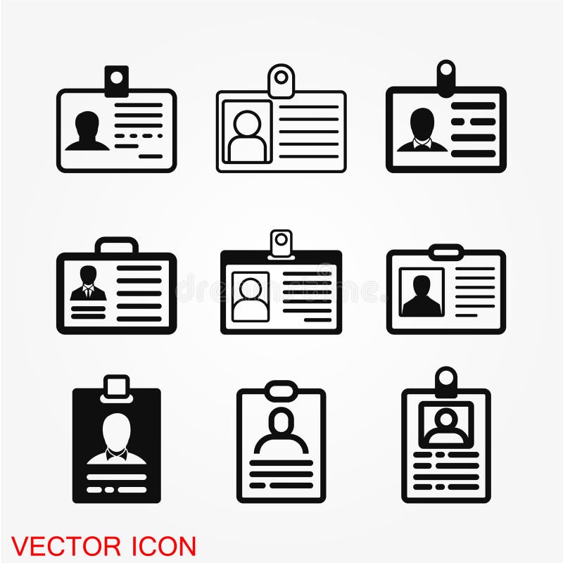 Id card icon vector stock illustration. Illustration of element - 119542513