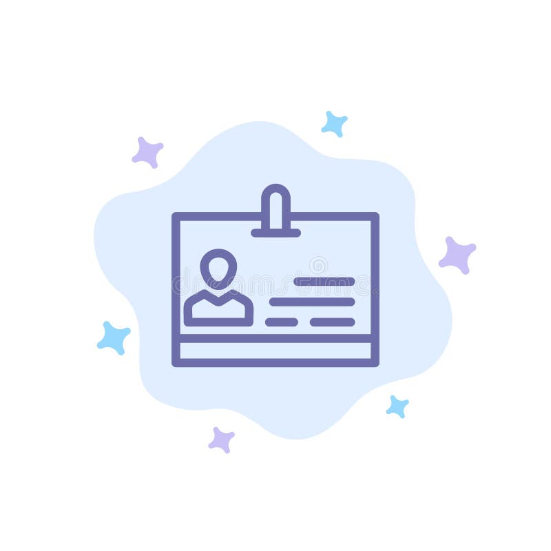 Id, Card, Identity, Badge Blue Icon on Abstract Cloud Background Stock ...
