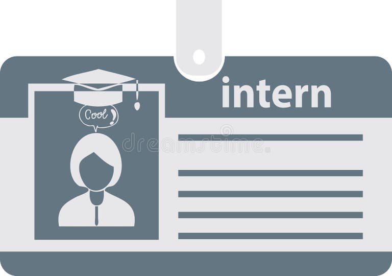 ID card Intern stock vector. Illustration of clip, card - 253777856