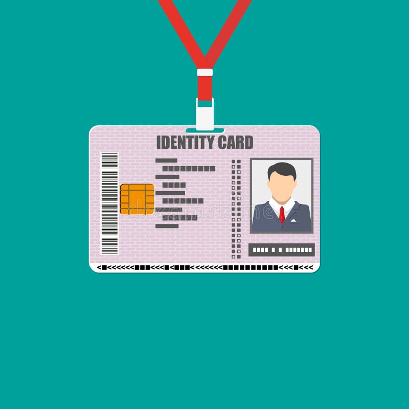 Id Card with Lanyard. National Identity Stock Vector - Illustration of ...