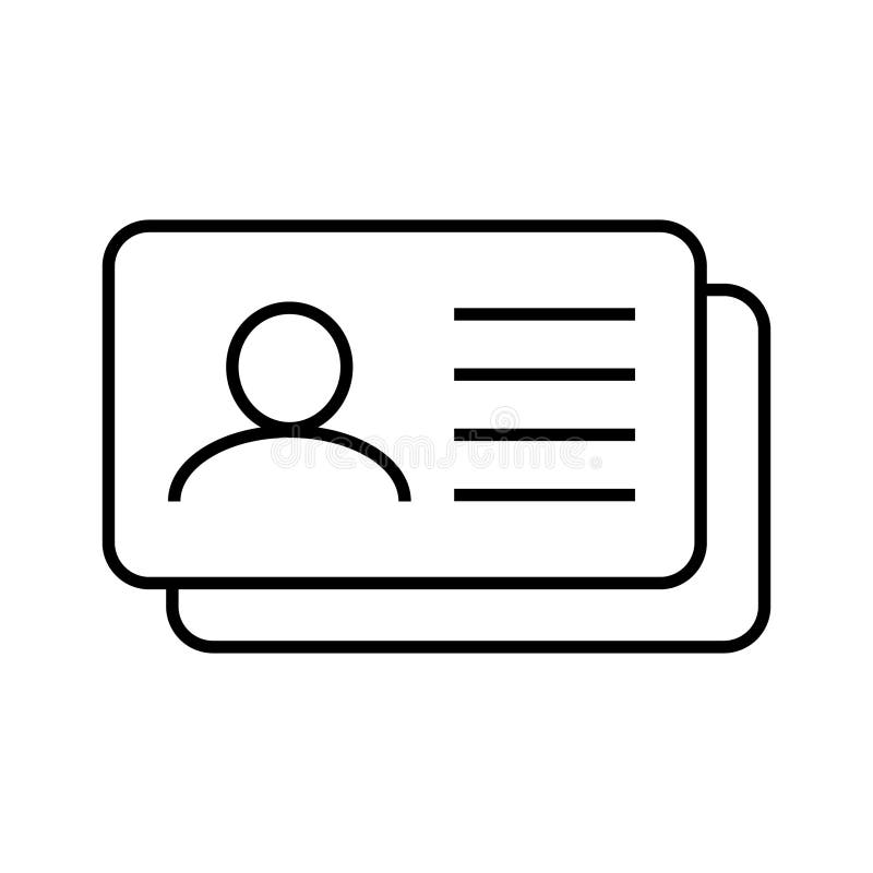 ID Card Line Icon. Employee Clerk Card Icon, Driver License ...