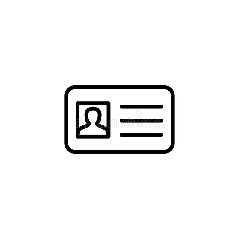 ID Card Line Icon in Flat Style Vector for App, UI, Websites. Black ...