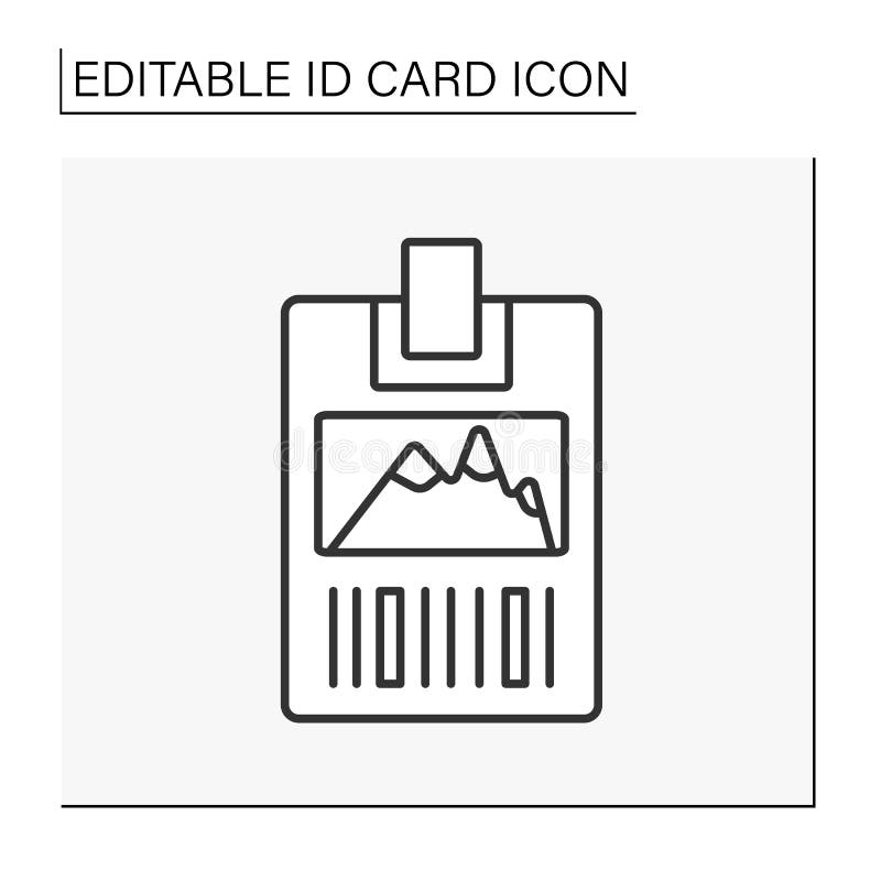 ID card line icon stock vector. Illustration of protection - 261230183 ID card line icon stock vector. Illustration of protection - 261230183