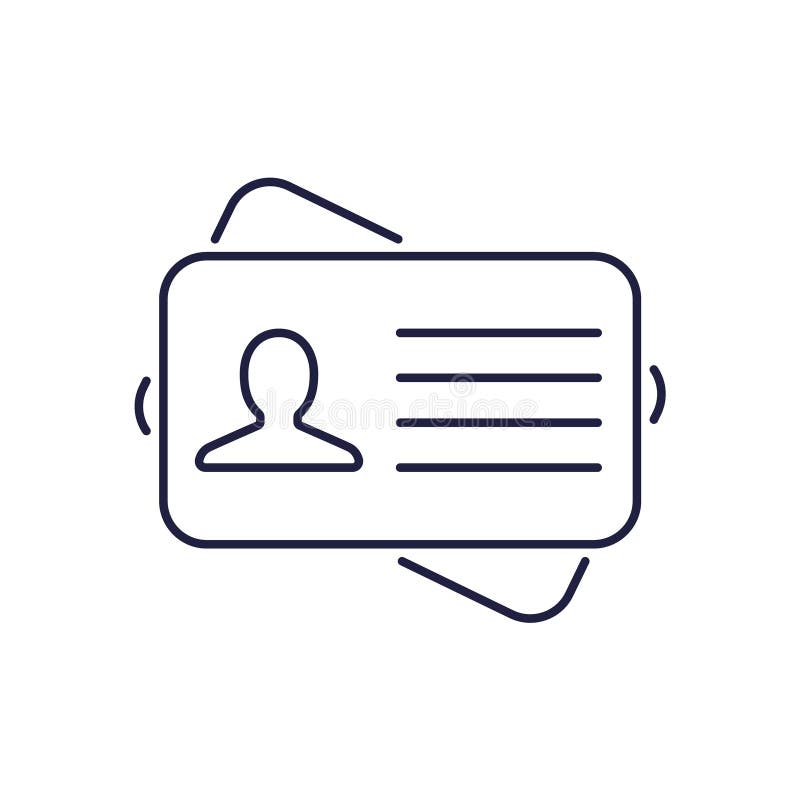 ID Card Line Icon Vector Identification Pictogram Person Business Logo ... ID Card Line Icon Vector Identification Pictogram Person Business Logo ...