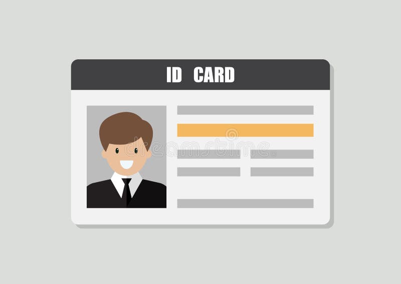 ID Card with Male Photo Vector Illustration Stock Vector - Illustration ...