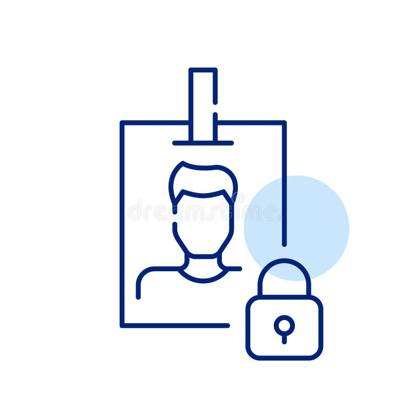 Id Card with Man Avatar and Lock. Safeguarding Personal Information ...