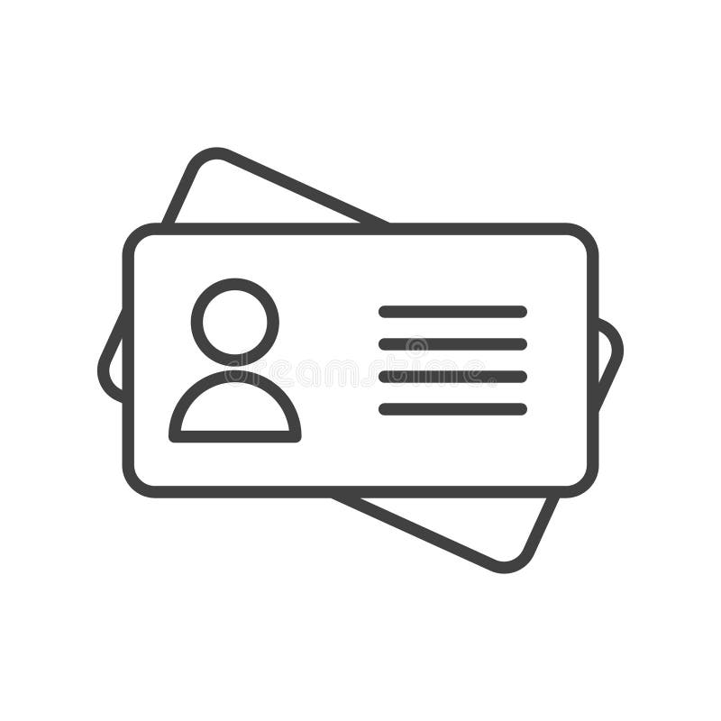 Id card outline icon stock vector. Illustration of information - 209175175