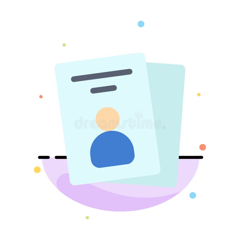 Id, Card, ID Card, Pass Abstract Flat Color Icon Template Stock Vector ...