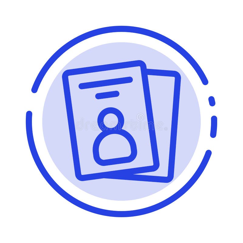 Id, Card, ID Card, Pass Blue Dotted Line Line Icon Stock Vector ...