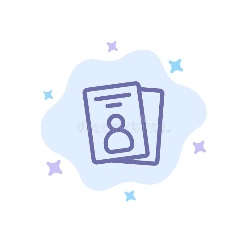 Id, Card, ID Card, Pass Blue Icon on Abstract Cloud Background Stock ...