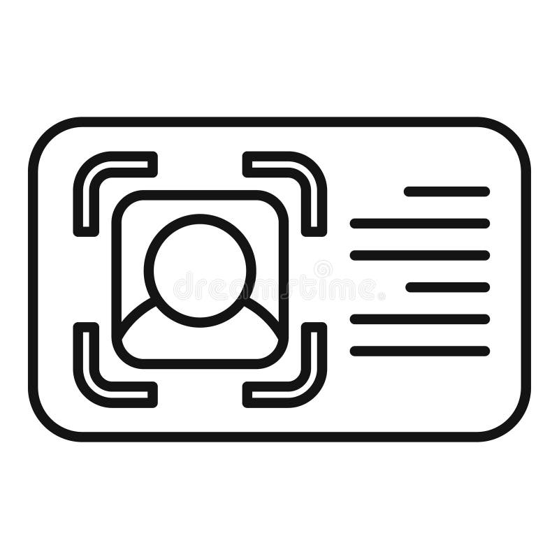 Id Card Recognition Icon Outline Vector. Individual Detect Stock ...