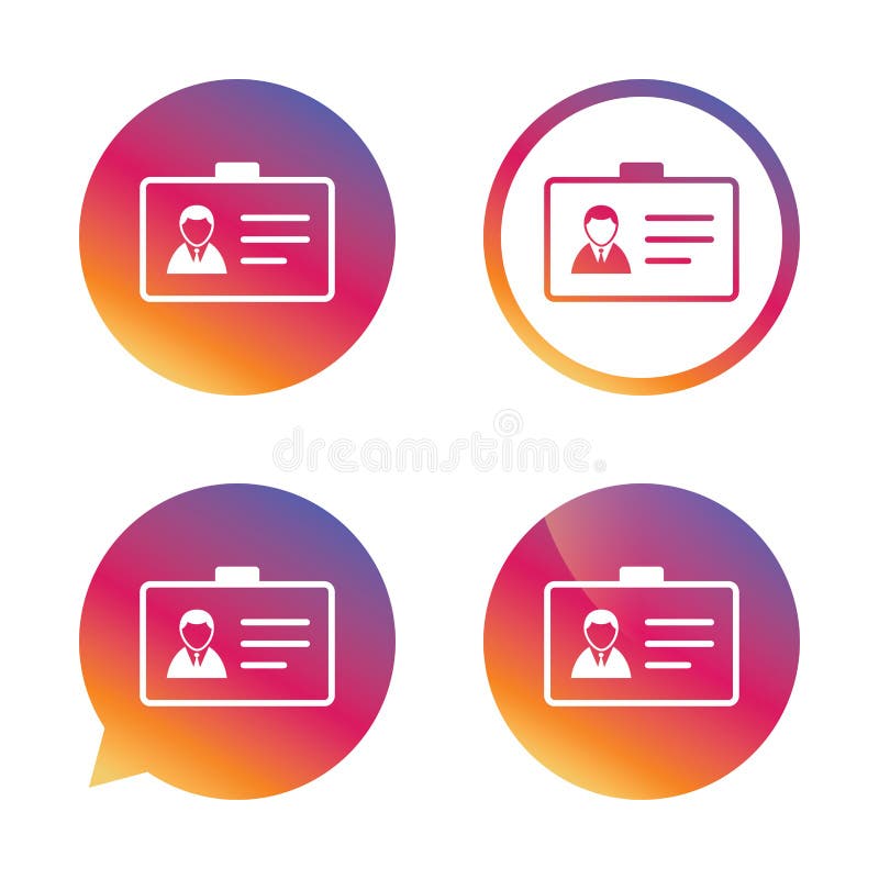 ID Card Sign Icon. Identity Card Badge Symbol Stock Vector ...