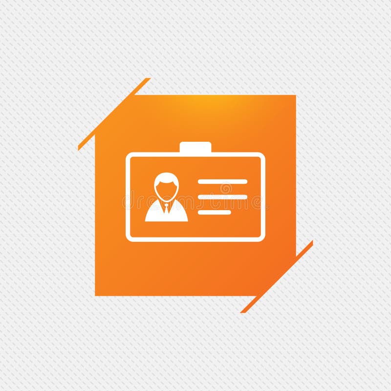 ID Card Sign Icon. Identity Card Badge Symbol Stock Vector ...