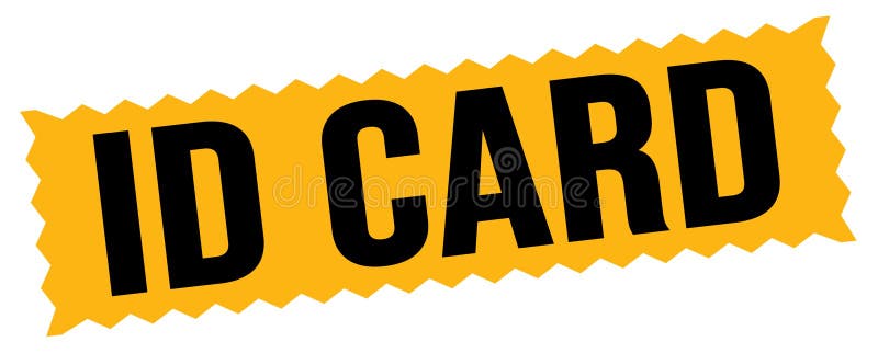 ID CARD Text Written on Orange-black Zig-zag Stamp Stock Illustration ...