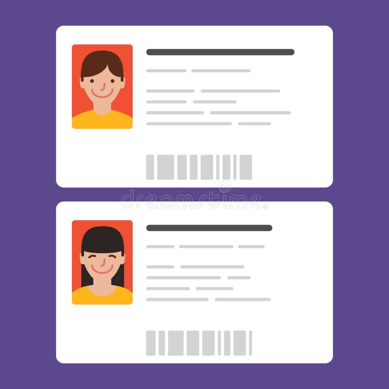 Id Cards with the Cute Persons Stock Vector - Illustration of contact ...