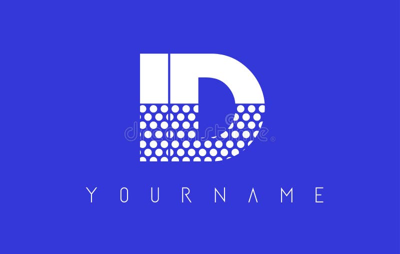 ID I D Dotted Letter Logo Design with Blue Background. Stock Vector ...