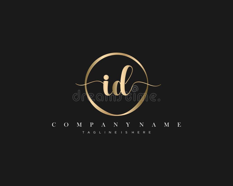 ID Initial Handwriting Logo Template Vector. Stock Vector ...