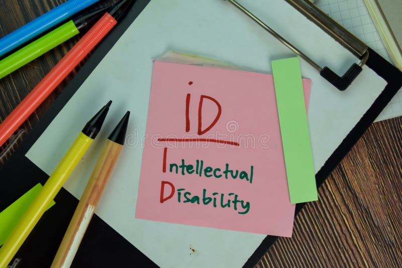 ID - Intellectual Disability Write on Sticky Notes Isolated on Wooden ...