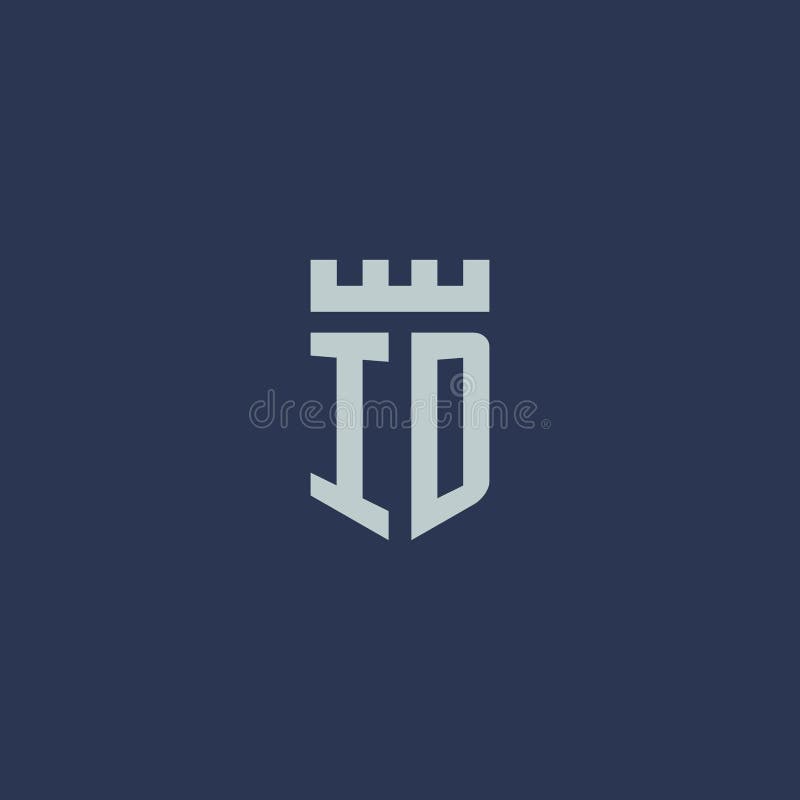 ID Logo Monogram with Fortress Castle and Shield Style Design Stock ...