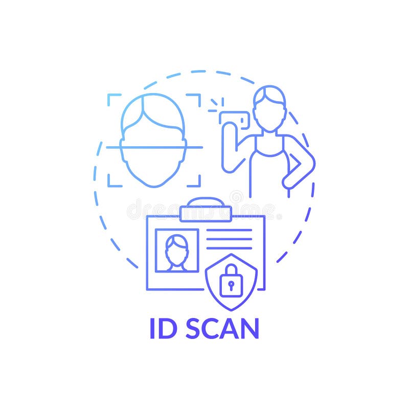 ID scan concept icon stock vector. Illustration of face - 212917343
