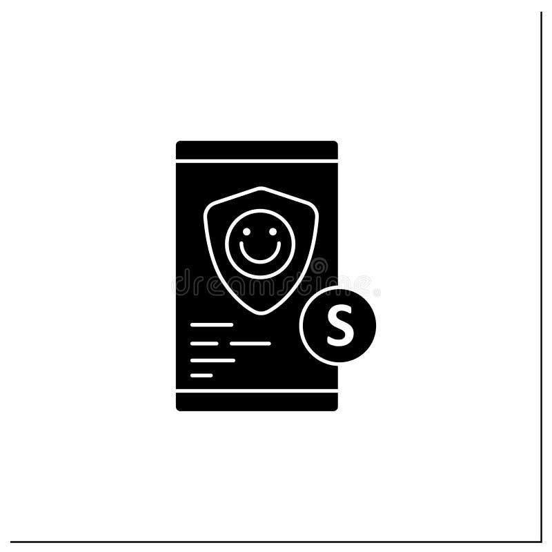 Id Verification Services Glyph Icon Stock Vector - Illustration of ...