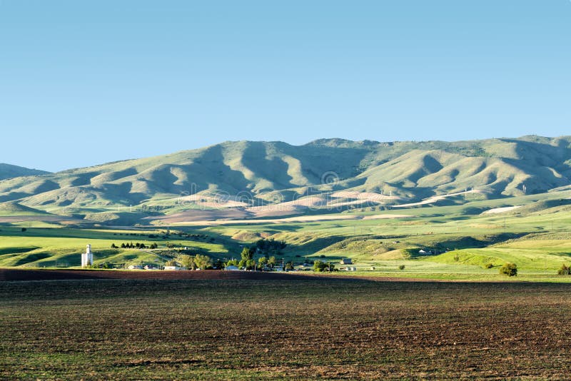 An Idyllic Idaho Farm Landscape. Stock Image - Image of angle ...