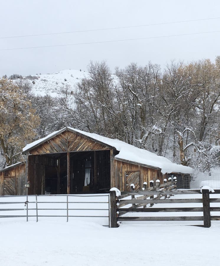 Idaho barn and corrals stock image. Image of corrals - 138081427