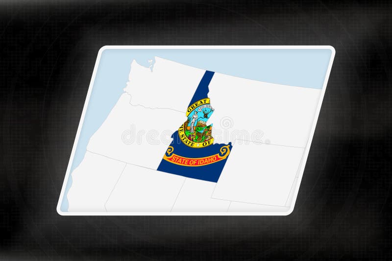Idaho Highlighted in Flag Colors on Geographic Map Stock Illustration ...